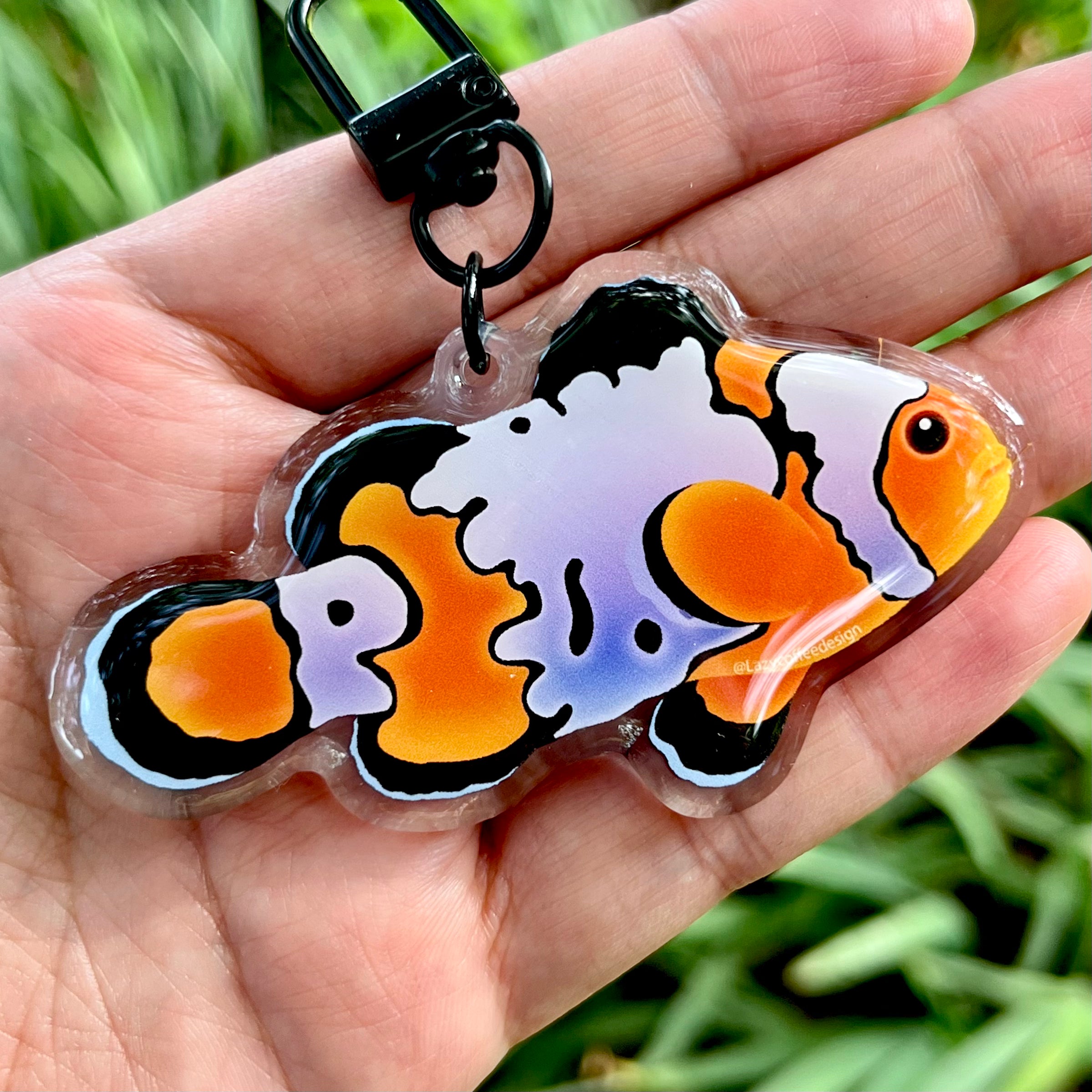 Snowflake Clownfish Keychain( Collab with Bayarea_Reef) – lazycoffeedesign